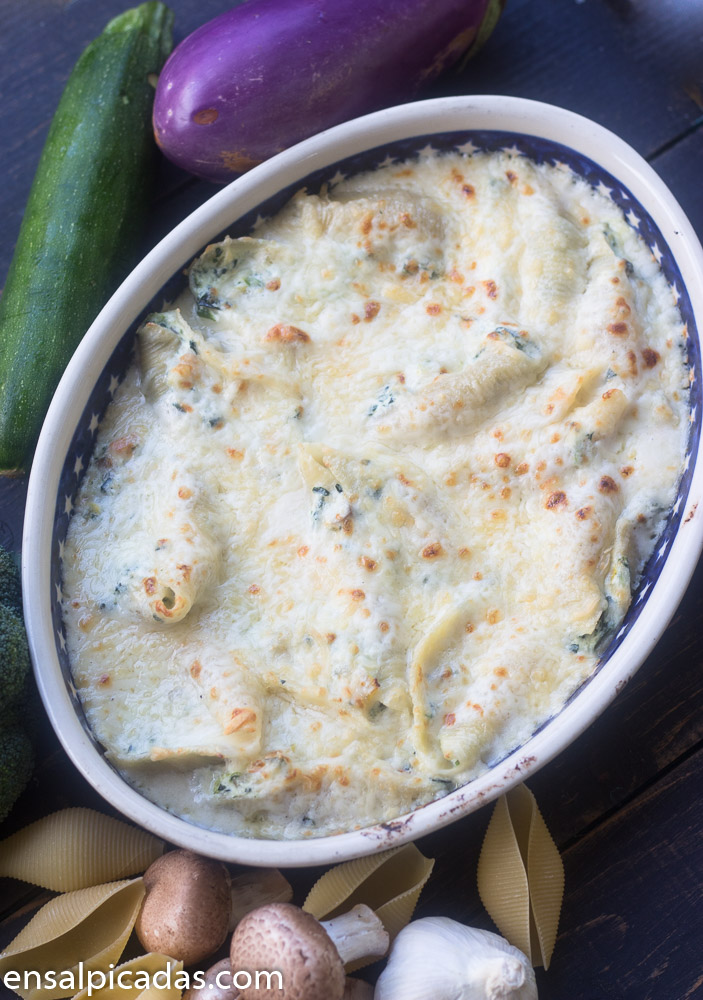 Pasta Rellena con Vegetales en Salsa Blanca - ENSALPICADAS